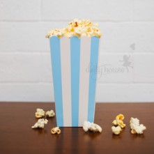 Tall Popcorn Boxes - Light Blue Stripe