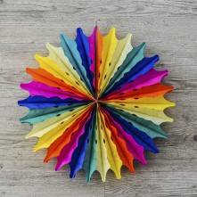 16" Paper Fan Flower - Rainbow