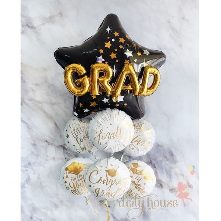 36" Congrats Grad Star Multi Balloon | Deity House