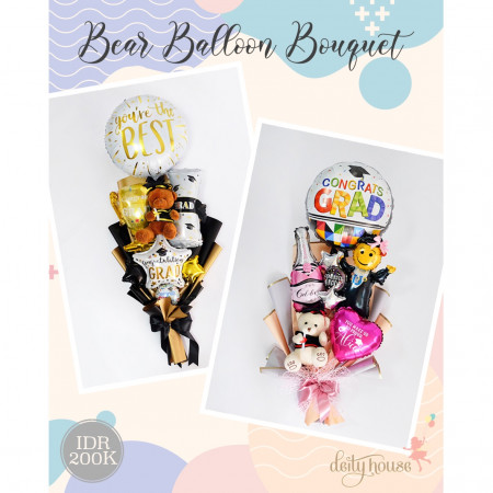 Grad Bear Balloon Bouquet